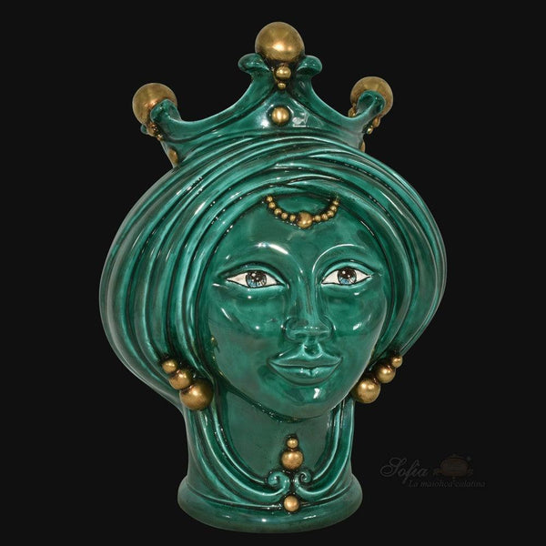 Testa h 30 Verde Rame femmina - Teste di moro moderne Sofia Ceramiche